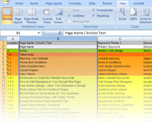 Website Planning & Development Spreadsheet | Derby Web Design ...